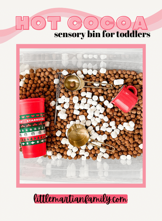 Hot Cocoa Sensory Bin for Toddlers - little martian family